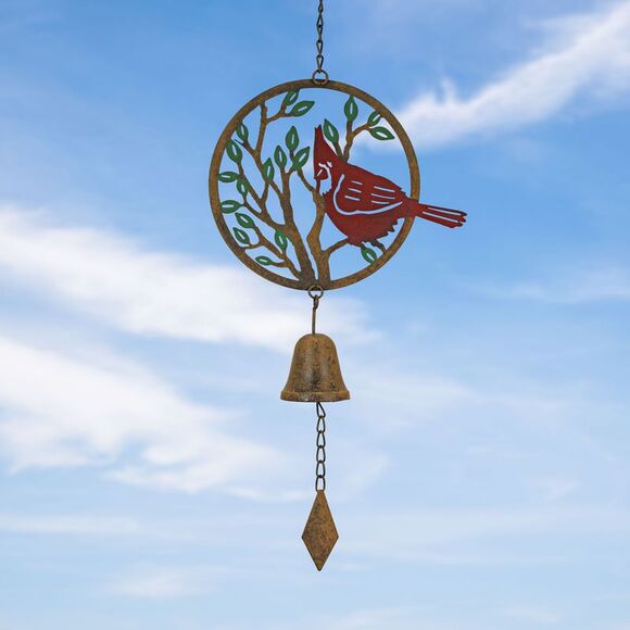 Things2Die4 | Accents | Set Of 2 Metal Cardinal Wind Chimes Home Decor ...